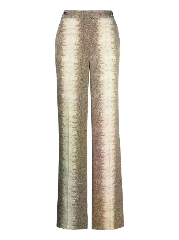 TWINSET Lizard-skin Effect Satin Trousers - Brown