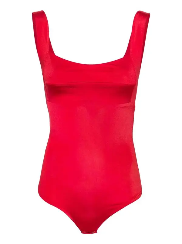 ATU BODY COUTURE Square-neck Technical Jersey Bodysuit - Red