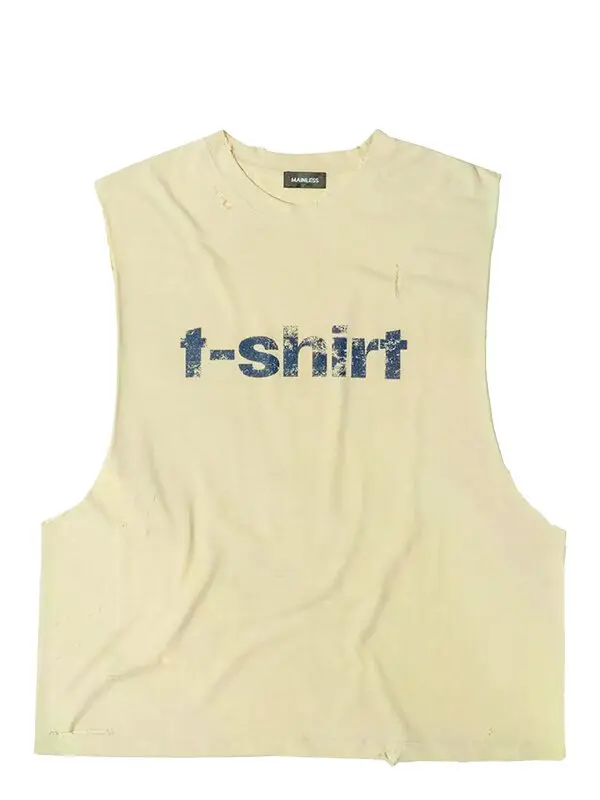MAINLESS Oversize Sleeveless T-shirt - Yellow