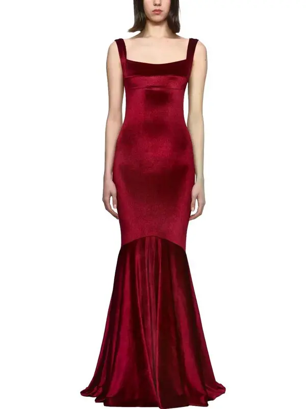 ATU BODY COUTURE Velvet Mermaid Maxi Gown - Red