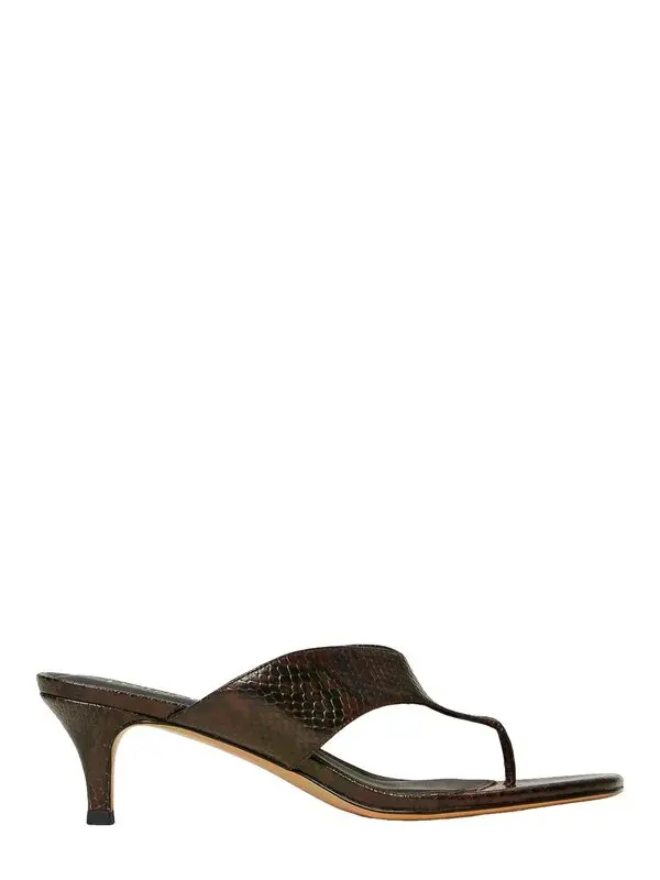 TWINSET Thong-style Kitten Heel Sandals - Brown