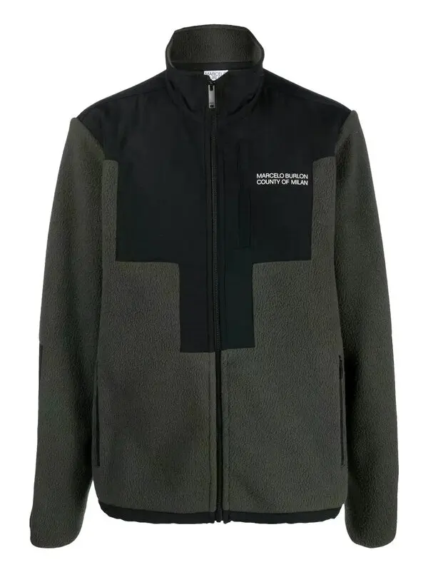 COUNTY OF MILAN Logo-print Zip-fastening Jacket - Black