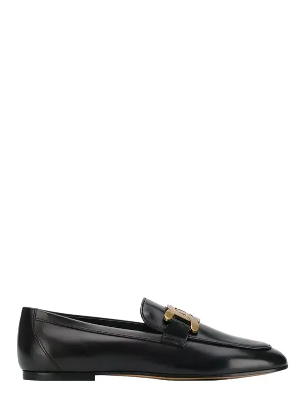 TOD'S Chain-link Leather Loafers - Black