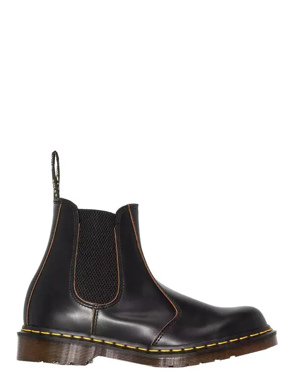 Dr. Martens Vintage Round-toe Leather Boots - Black