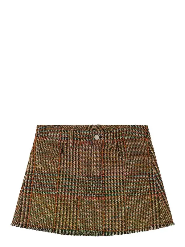 Stella McCartney Wool Tweed Mini Skirt - Brown