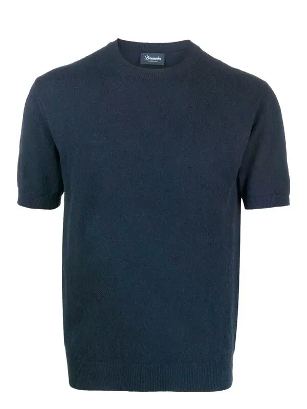 DRUMOHR Crew-neck Short-sleeve Jumper - Blue