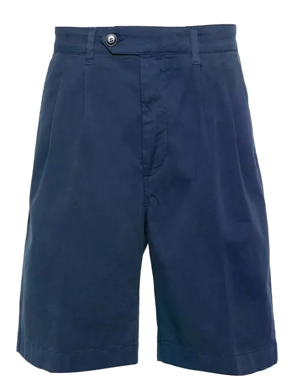 Canali Mid-rise Chino Shorts - Blue