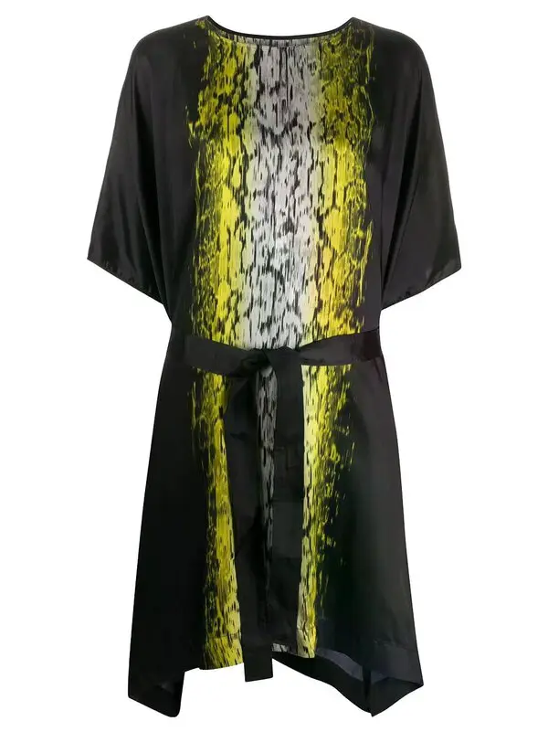 Rick Owens Acid Print T-shirt Midi Dress - Black