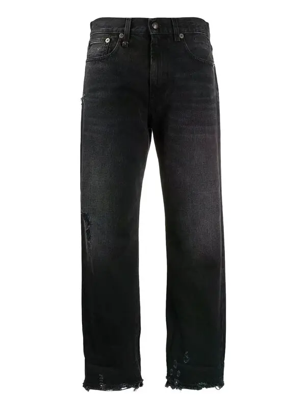 R13 Cropped Slim Fit Jeans - Black