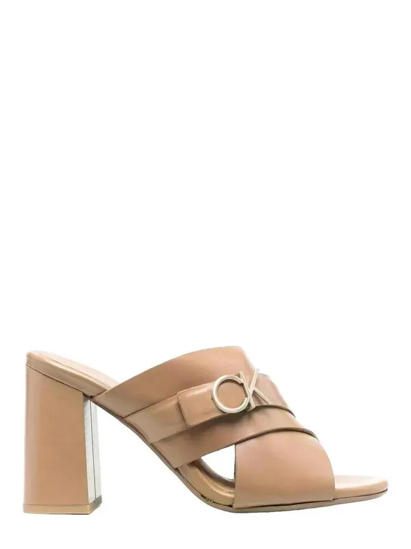 Calvin Klein 95mm Logo-plaque Sandals - Neutrals