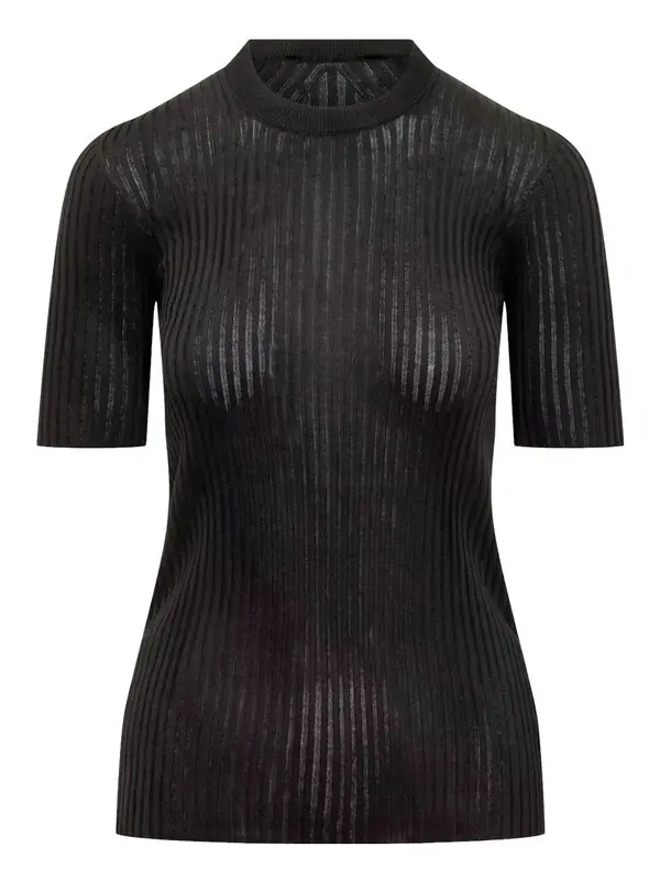 JIL SANDER Ribbed T-shirt - Black