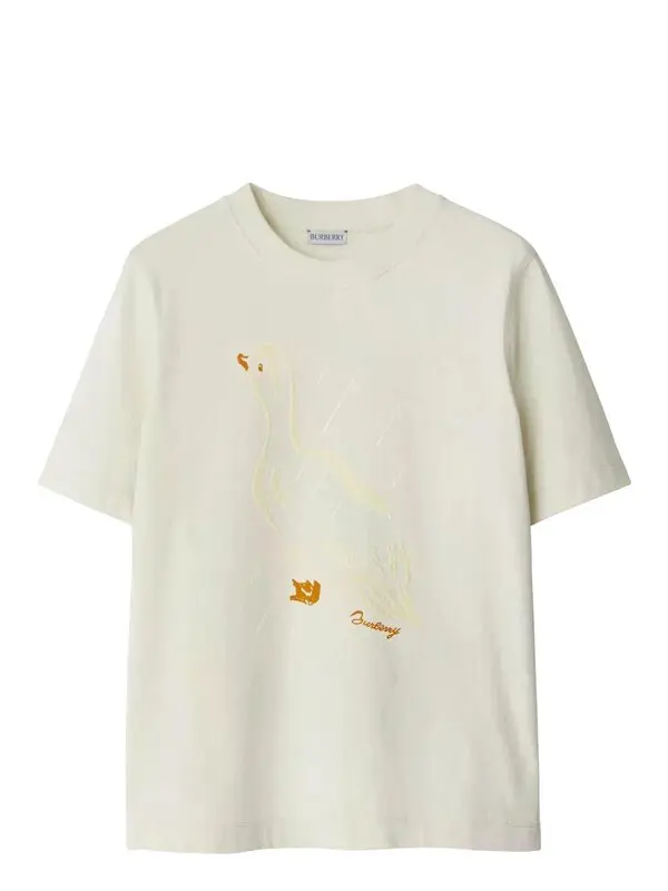 Burberry Duck Graphic Cotton T-shirt - Neutrals