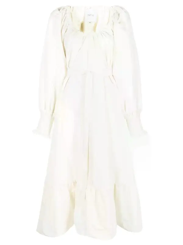 PATOU Tiered Maxi Dress - Neutrals