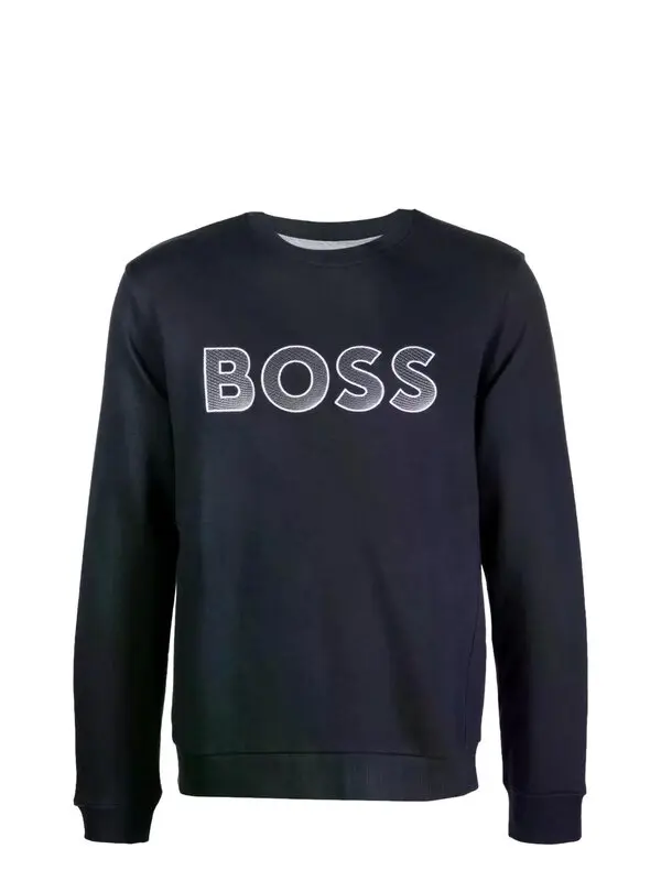 BOSS Salbo Logo-embroidered Sweatshirt - Black