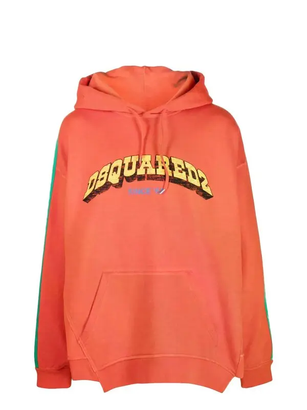 Dsquared2 Logo-print Cotton Hoodie - Orange