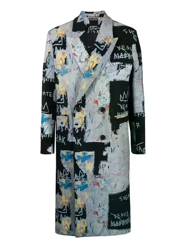 MISBHV Graphic-print Double-breasted Coat - Multicolour