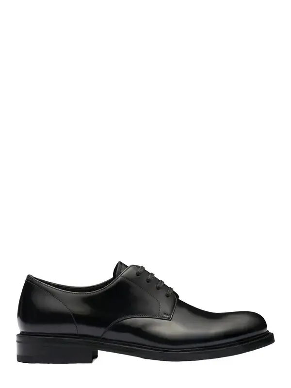 Prada Leather Derby Shoes - Black