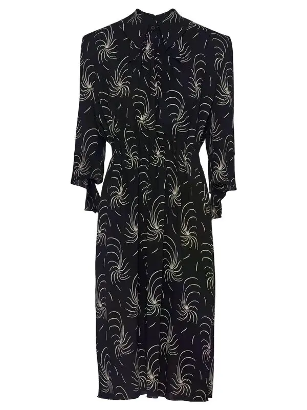 Prada Graphic-print Crepe Shirt Dress - Black