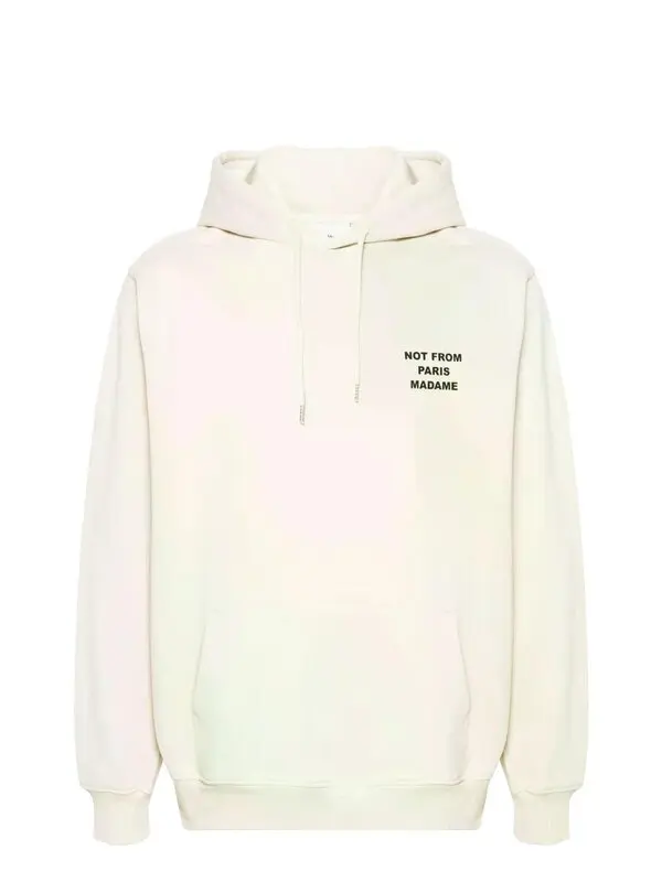 Drole De Monsieur Logo-print Cotton Hoodie - Neutrals