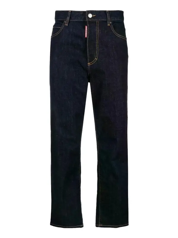 Dsquared2 Logo-patch Straight-leg Jeans - Blue