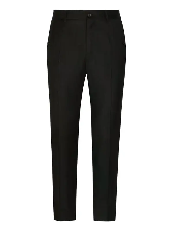 Dolce & Gabbana Logo-trim Tailored Trousers - Black