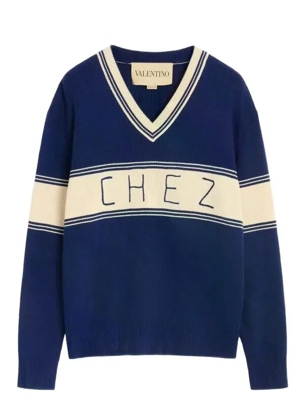 Valentino Garavani Chez Jacquard Sweater - Blue