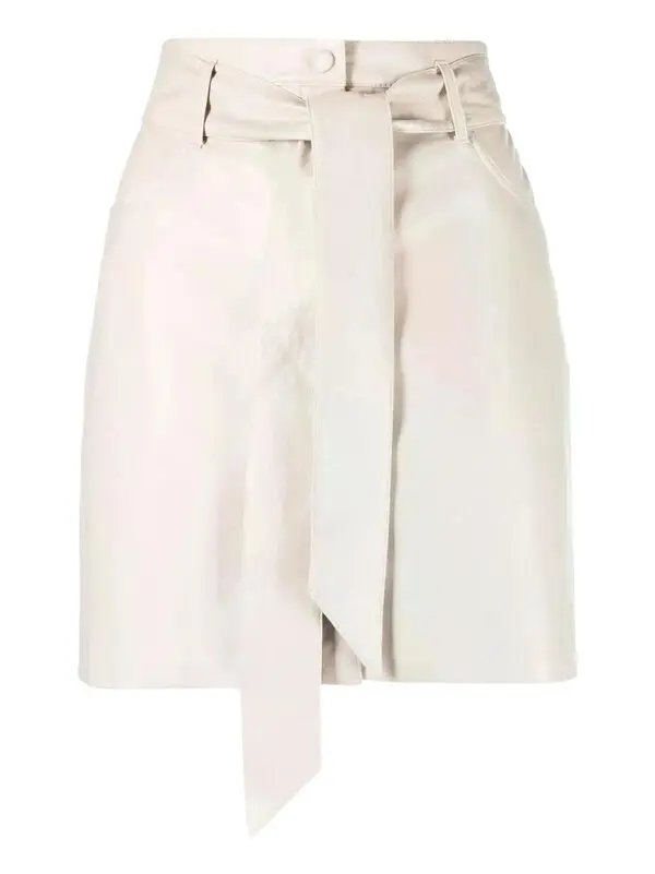 Nanushka A-line Belted Mini Skirt - Neutrals