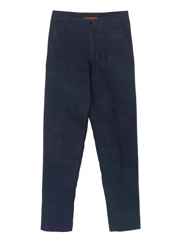 Zegna Linen Tapered Trousers - Blue