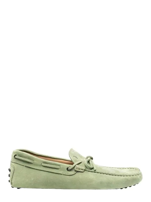 TOD'S Laccetto Gommino Suede Loafers - Green