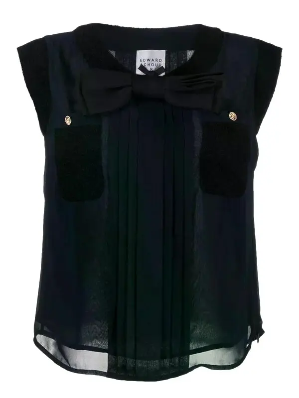 EDWARD ACHOUR PARIS Bow-detail Top - Blue