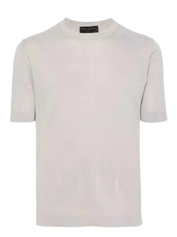 DELL'OGLIO Crew-neck Cotton T-shirt - Grey