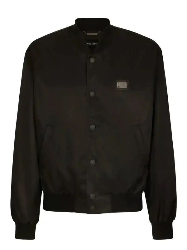 Dolce & Gabbana Logo-plaque Bomber Jacket - Black