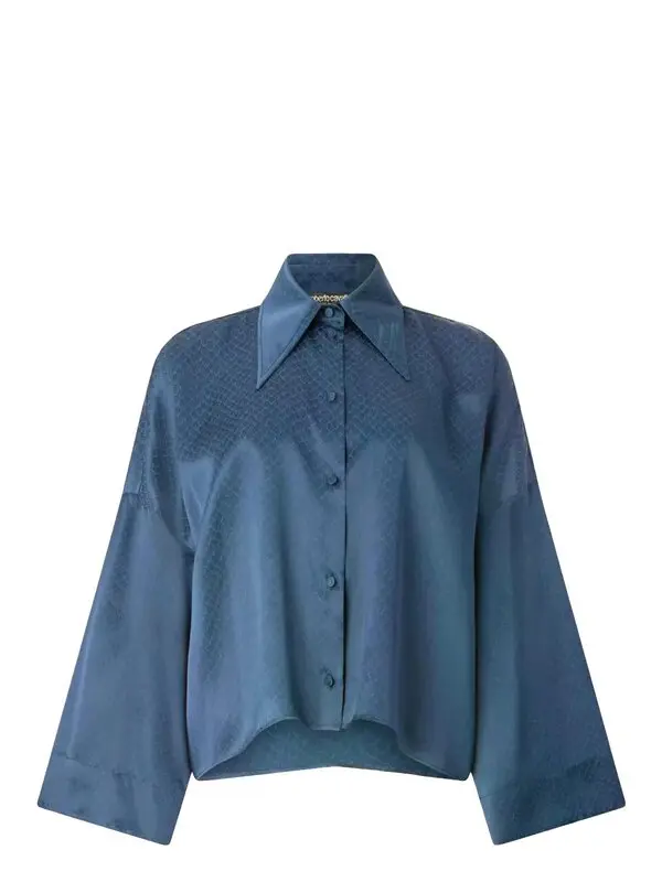 Roberto Cavalli Snakeskin-print Shirt - Blue