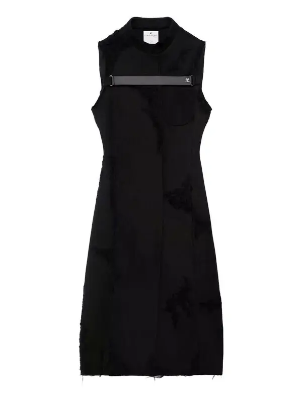COURREGES Sleeveless Virgin-wool Coat - Black