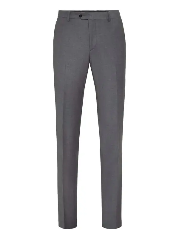Philipp Plein Straight-leg Wool-blend Trousers - Grey