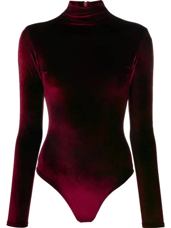 ATU BODY COUTURE High-neck Velvet Bodysuit - Red
