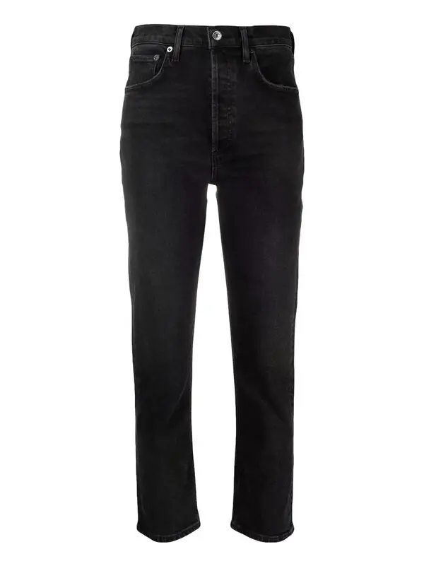 AGOLDE High-waisted Straight-leg Jeans - Black