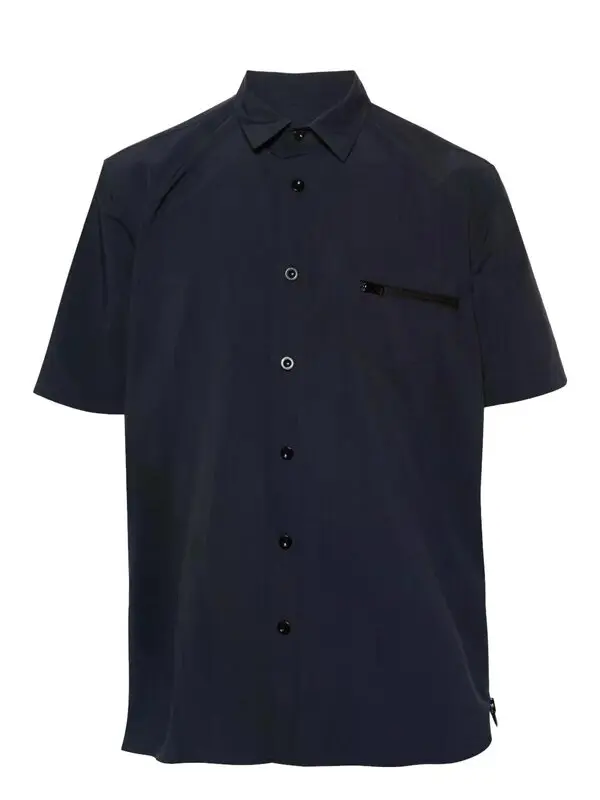 Sacai Zip-pocket Taffeta Shirt - Blue