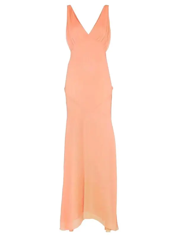 DE LA VALI Moss Chiffon Gown - Orange