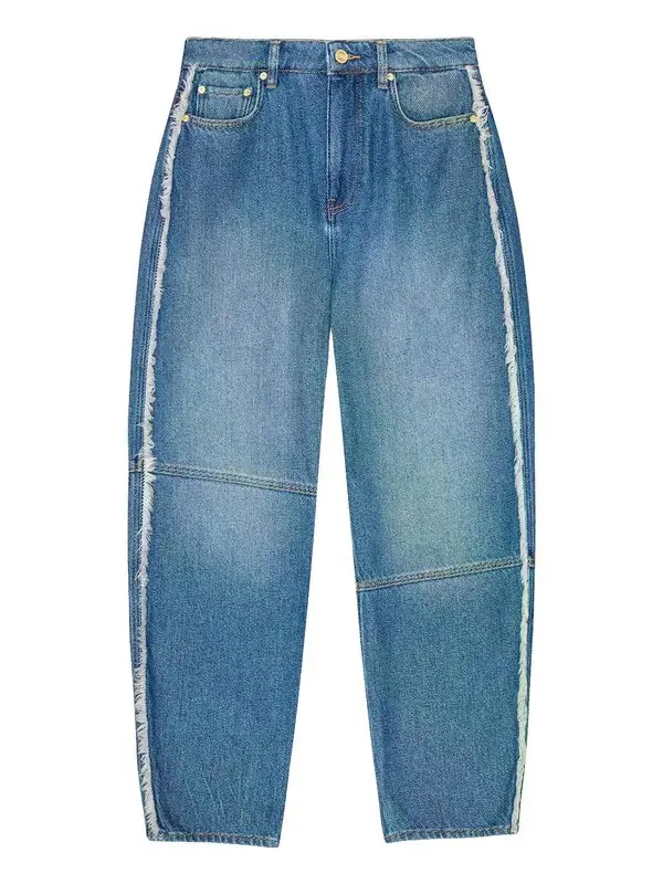 GANNI Heavy Stary Wide Leg Jeans - Blue