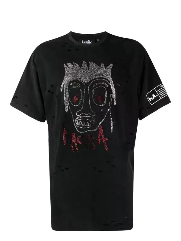 HACULLA. Heart Eyes For You Studded T-shirt - Black