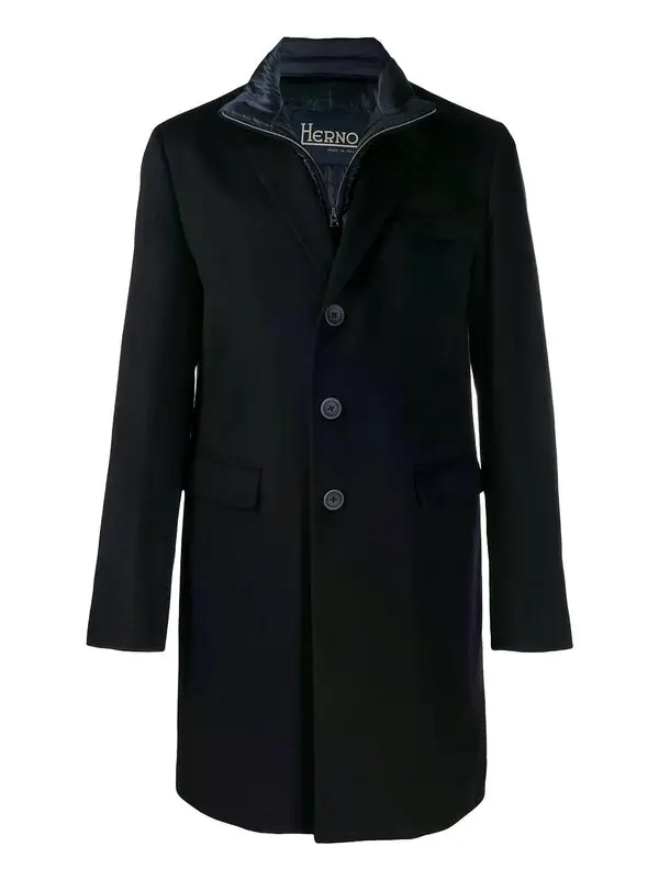 Herno Single-breasted Coat - Blue