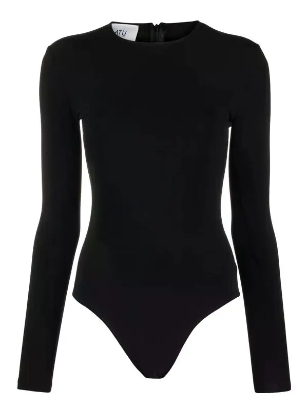 ATU BODY COUTURE Crew-neck Long-sleeved Bodysuit - Black