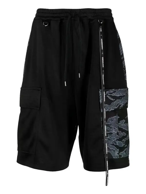 MASTERMIND WORLD Drawstring Waist Cargo Shorts - Black