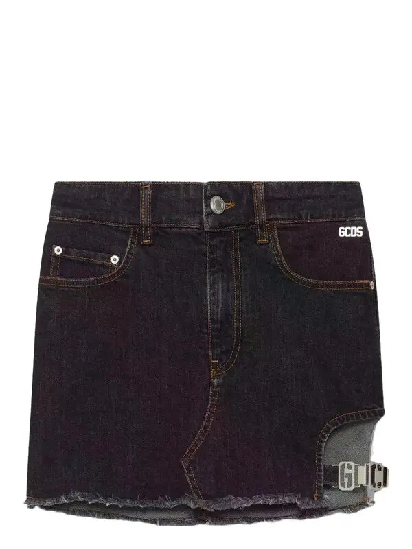 Gcds Denim Miniskirt - Black