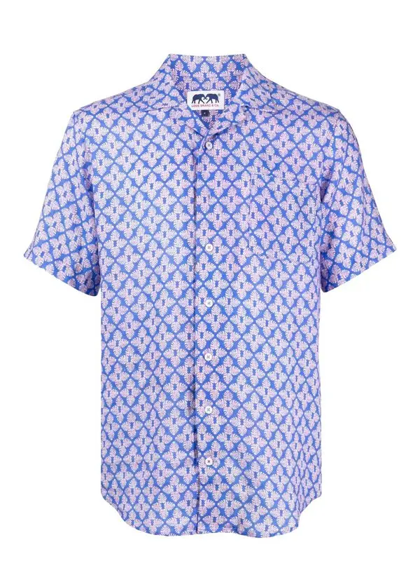 Love Brand & Co. Graphic-print Linen Shirt - Blue