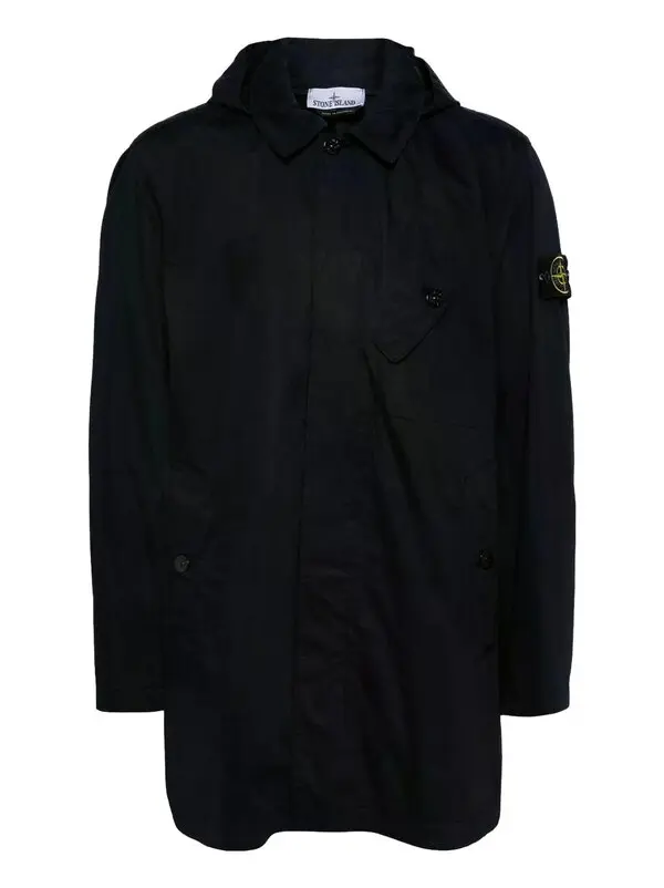 Stone Island Compass-badge Hooded Jacket - Blue
