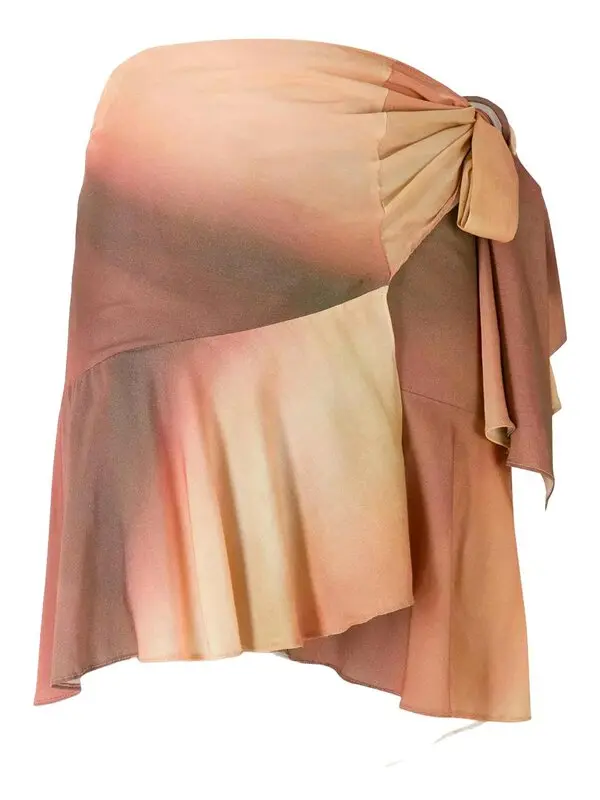 AMIR SLAMA Paneled Gradient Wrap Skirt - Neutrals