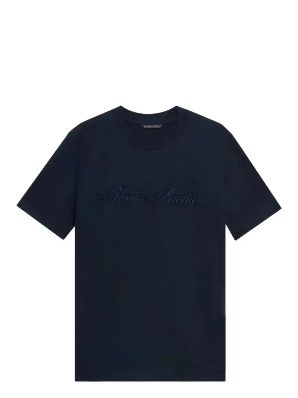 Brooks Brothers Logo-embroidered Cotton T-shirt - Blue