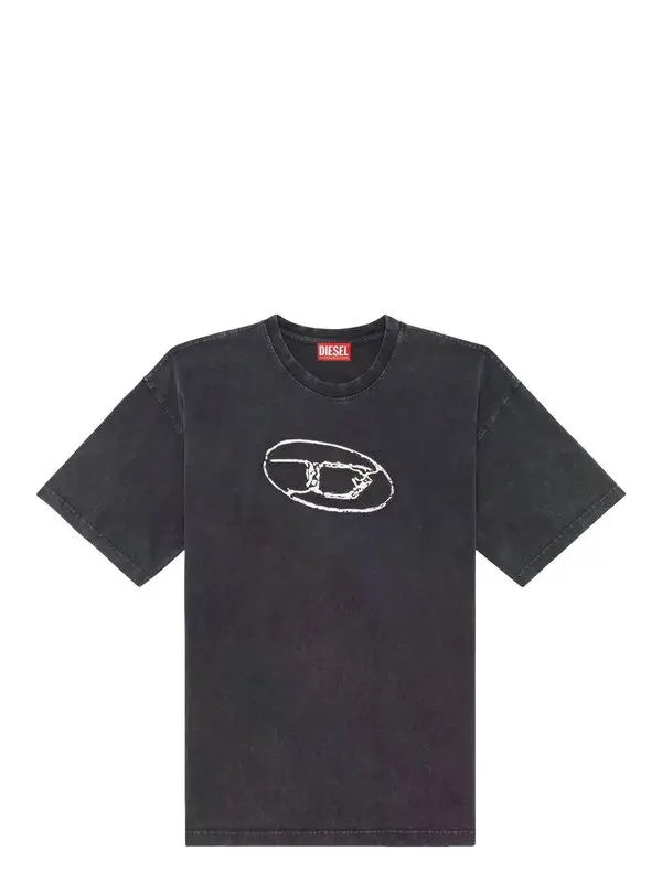 DIESEL® Logo-print Cotton T-shirt - Black